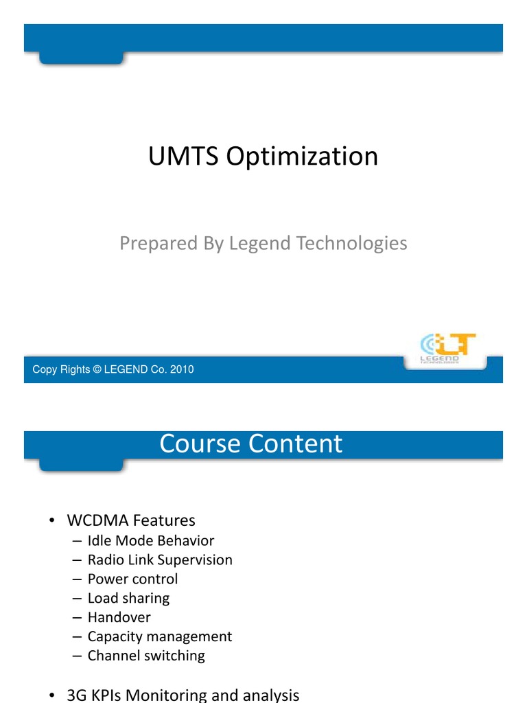 WCDMA Optimization | PDF | Computer Network | Radio