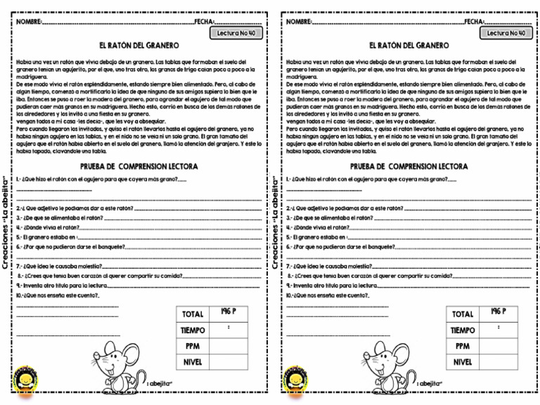 Ejercicio de Comprension Lectora | PDF