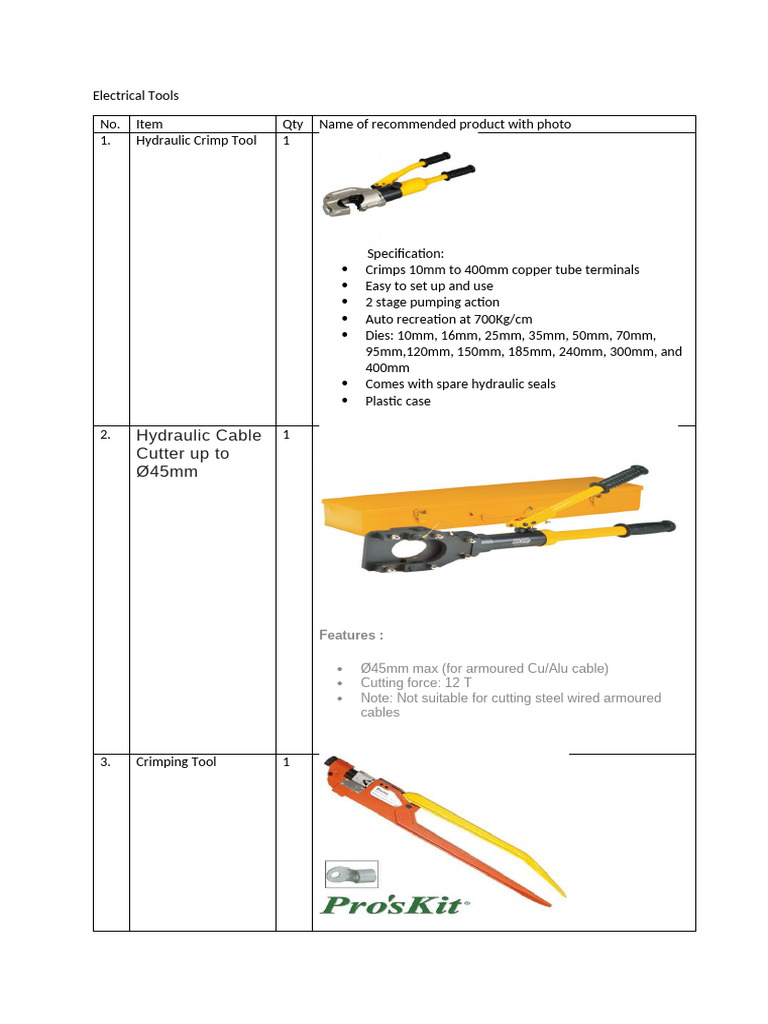 AOS - TOOLS With Photos (Rev. 3) 6.03.2022 | PDF | Manufactured Goods ...