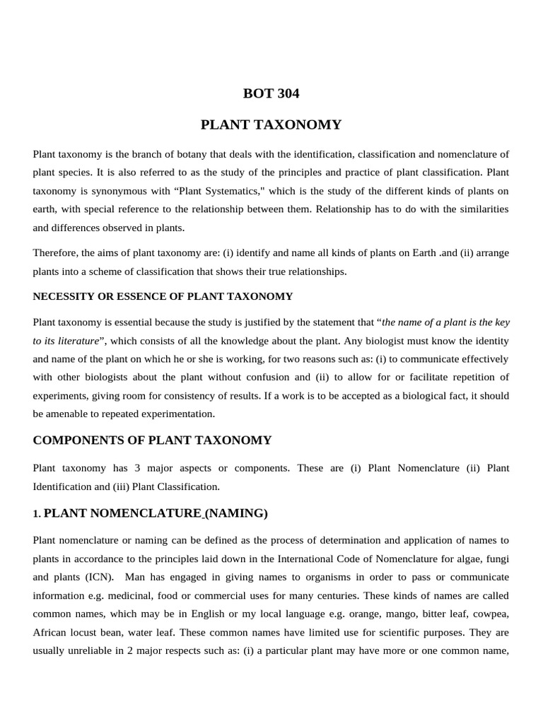 Bot 304 Lecture Notes 2023 - 2024 | PDF | Pine | Botany