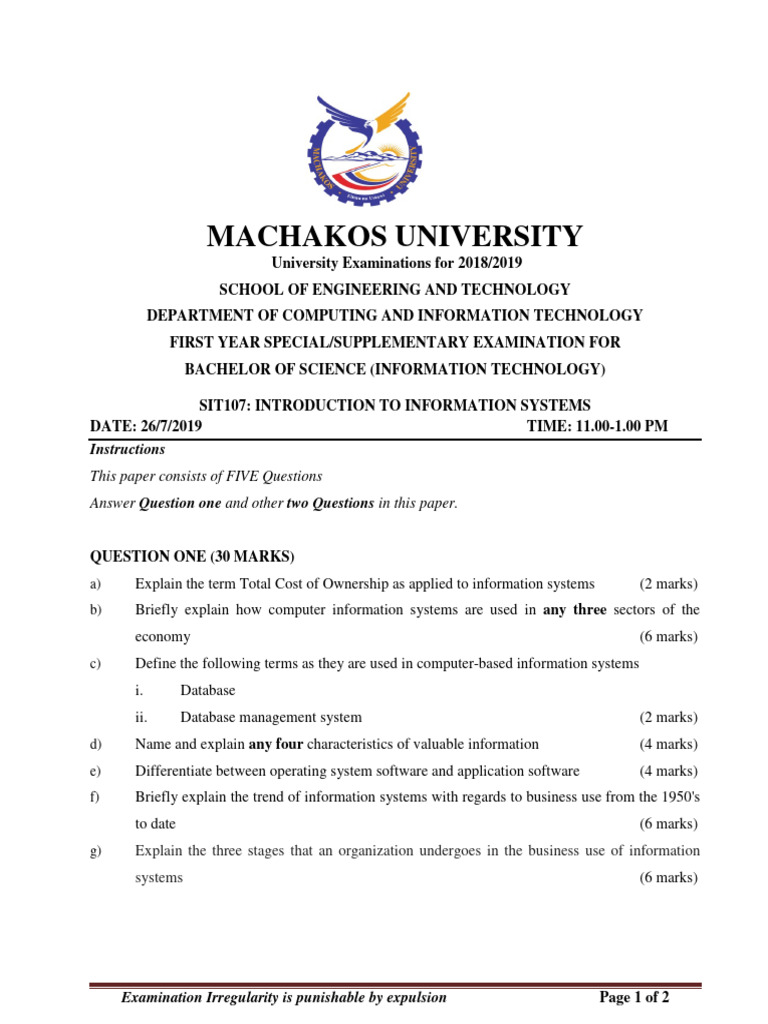 Information Systems Exam Questions | PDF | System | Information System
