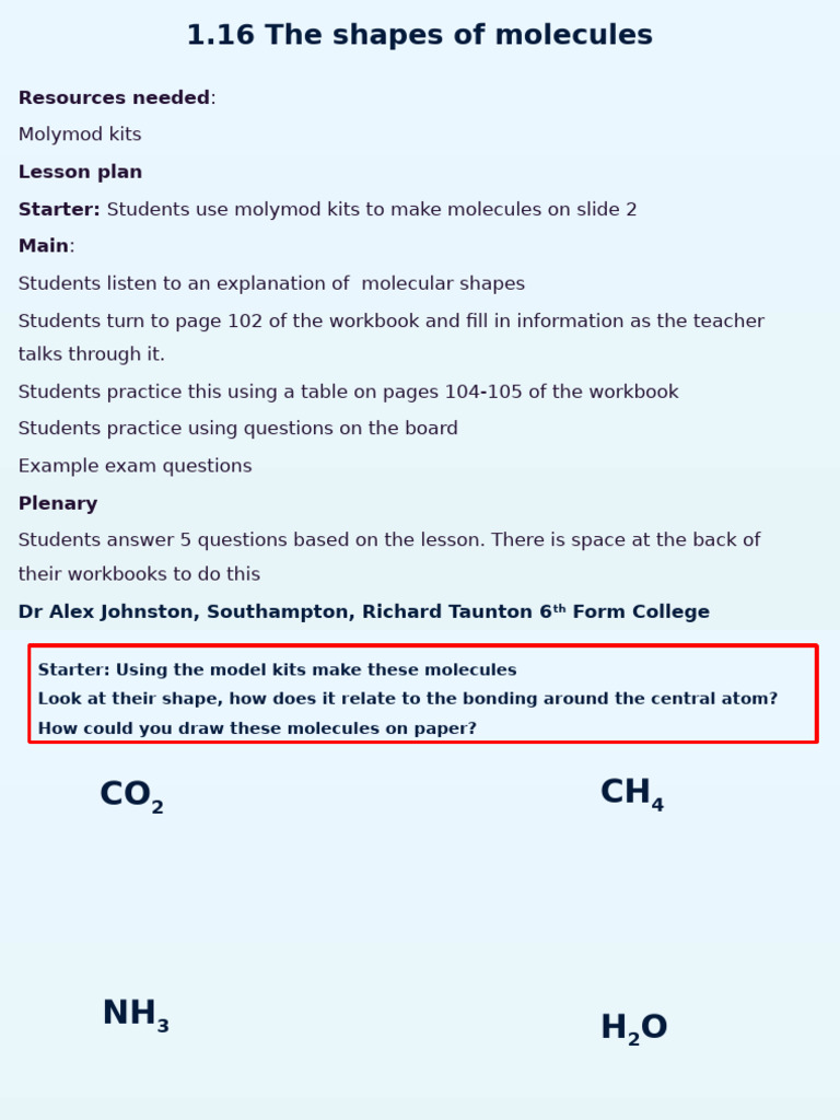 Understanding Molecular Shapes in Chemistry | PDF | Chemical Bond ...
