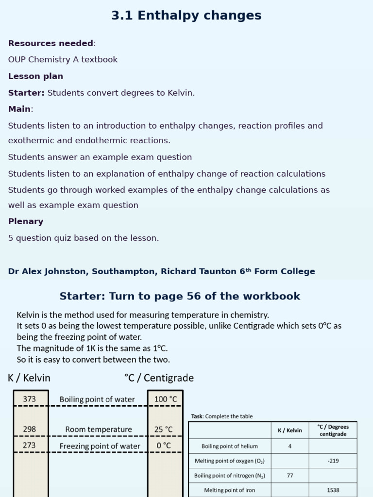 Understanding Enthalpy Changes in Chemistry | PDF | Chemical Reactions ...
