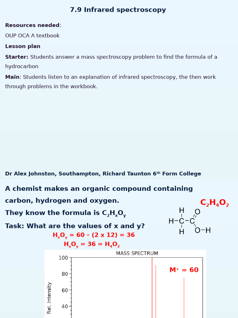 7.9 Infrared Spectros | PDF | Infrared Spectroscopy | Electromagnetic ...