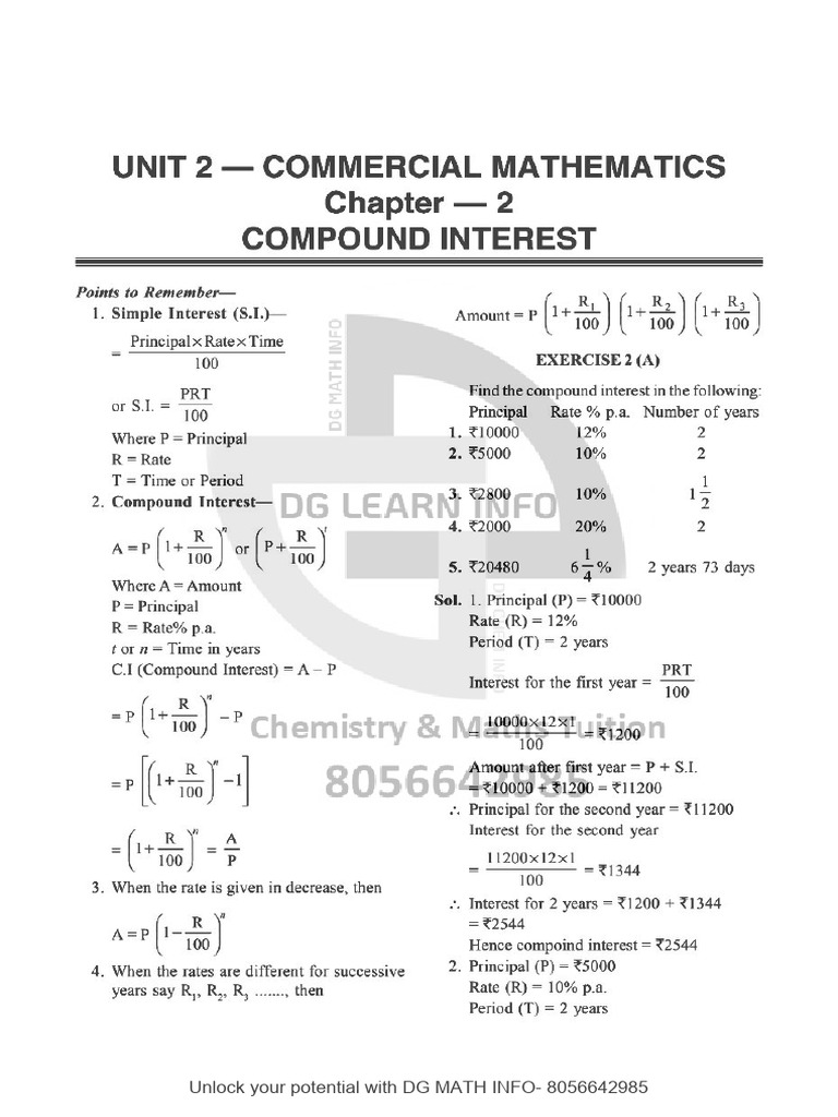 9th ICSE-CH 2(Compound Interest). | PDF