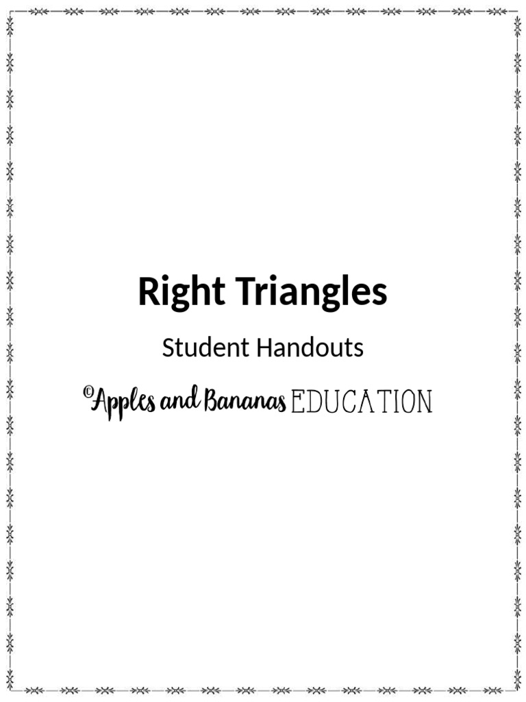 Right Triangles EDITABLE Presentation Handouts STUDENT Pages | PDF ...