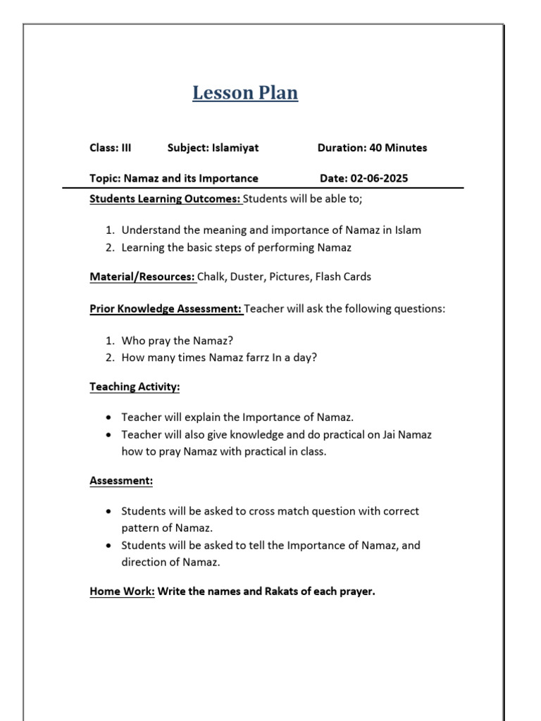 Lesson Plan Manan PDF | PDF