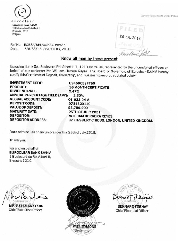 William Reyes Deposit | PDF