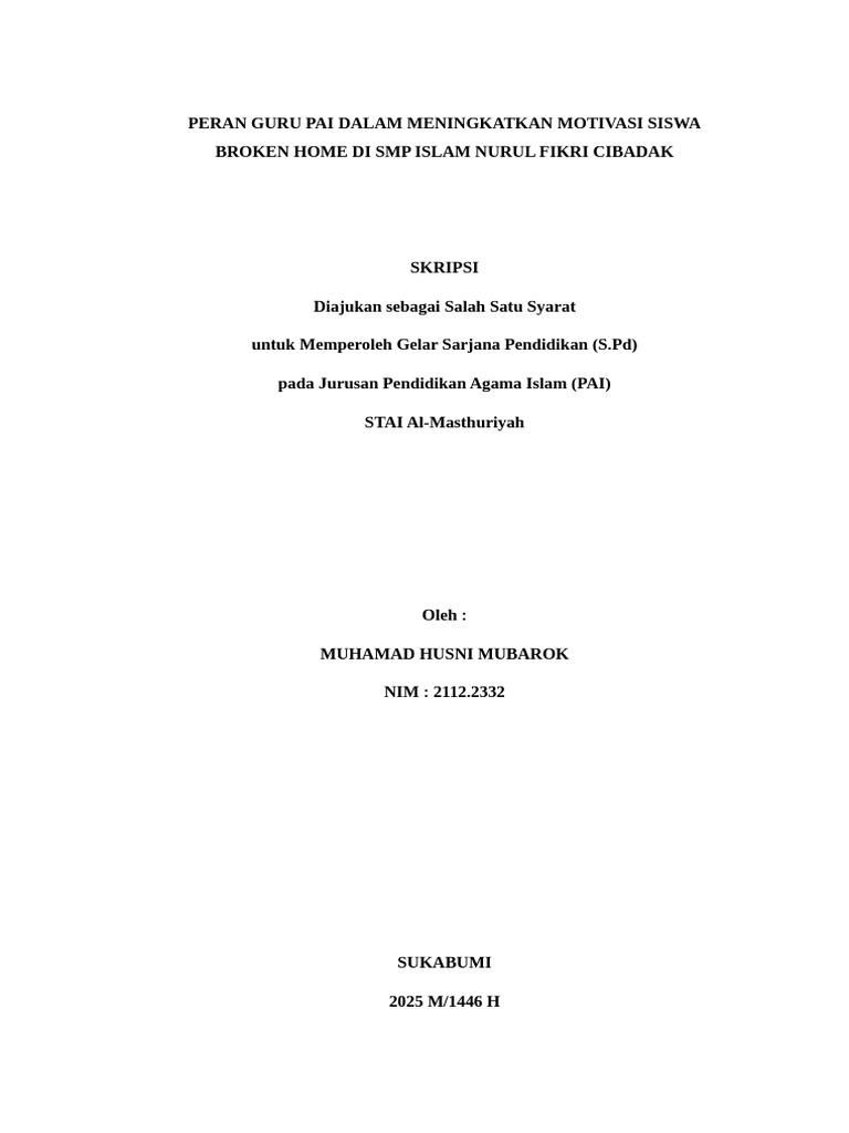 Halaman Awal Skripsi | PDF