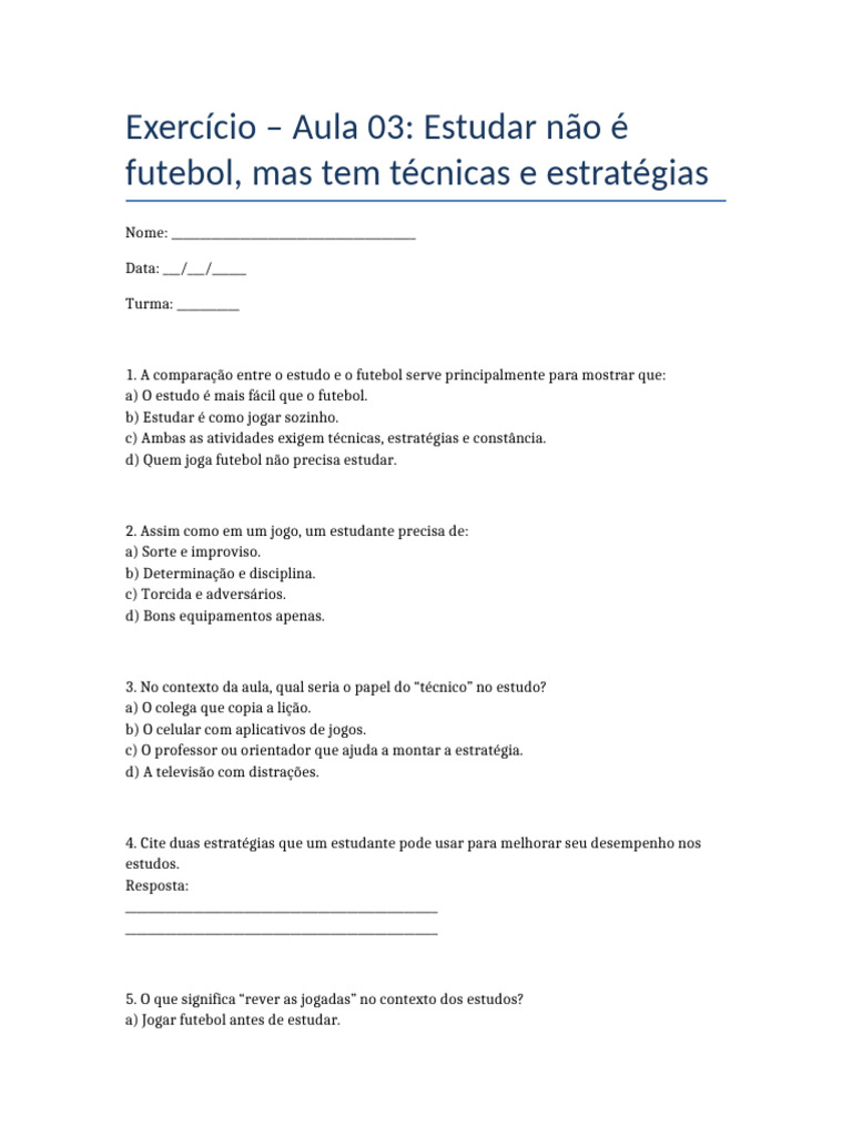 Exercicio Aula03 EstudosOrientados | PDF