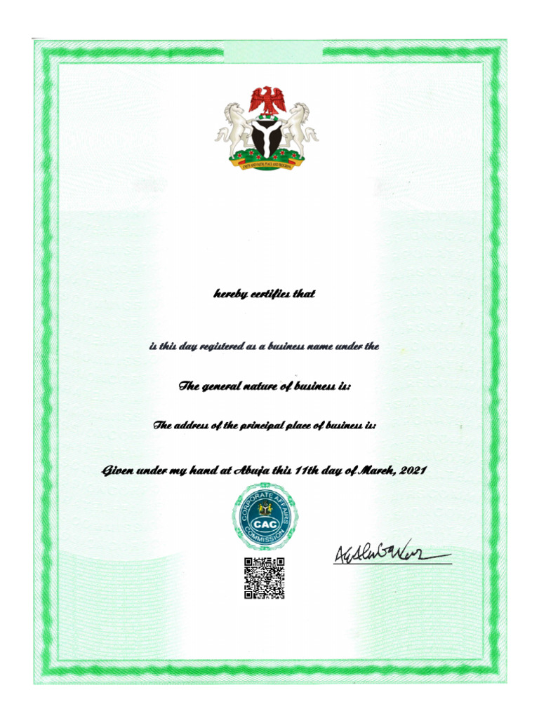 Certificate - Tfm Co | PDF