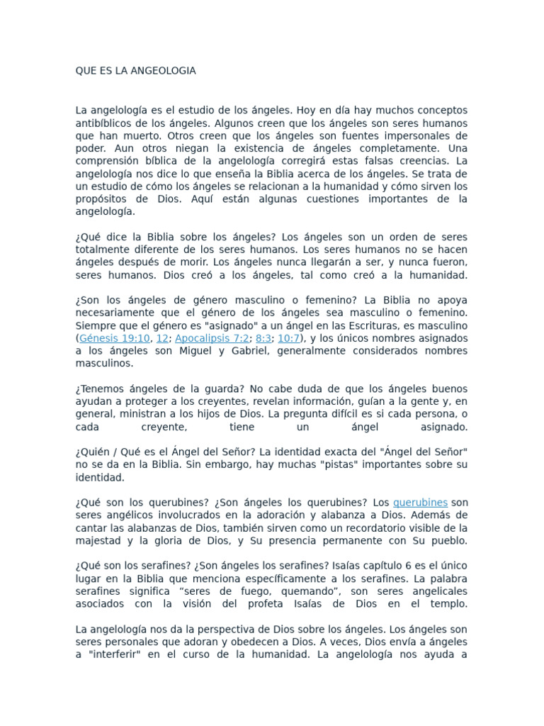 La Angeologia | PDF | Ángel | Creencia religiosa y doctrina