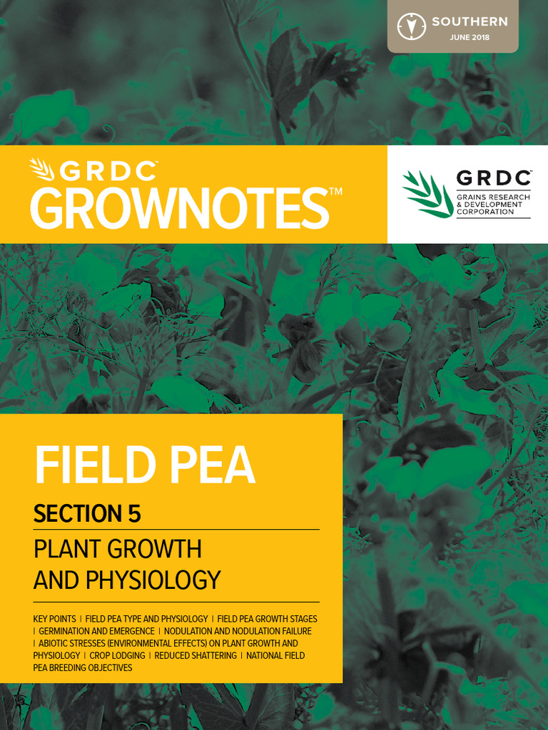 GrowNote Peas South 5 Plant Growth Physiology | PDF | Legume | Pea