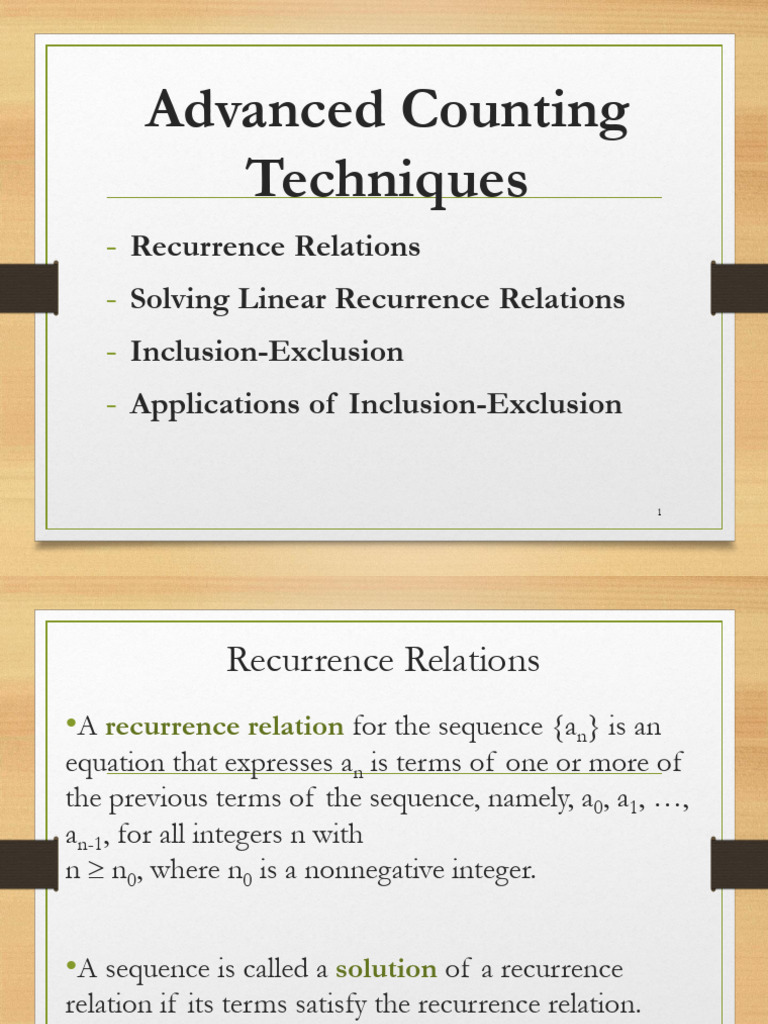 Advanced Counting Techniques | PDF | Recurrence Relation | Sequence