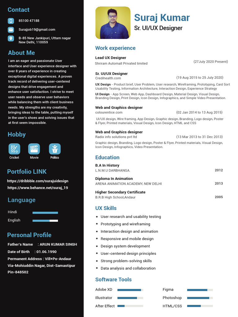 Suraj Kumar (UI-UX Designer) | PDF | User Interface | Graphic Design