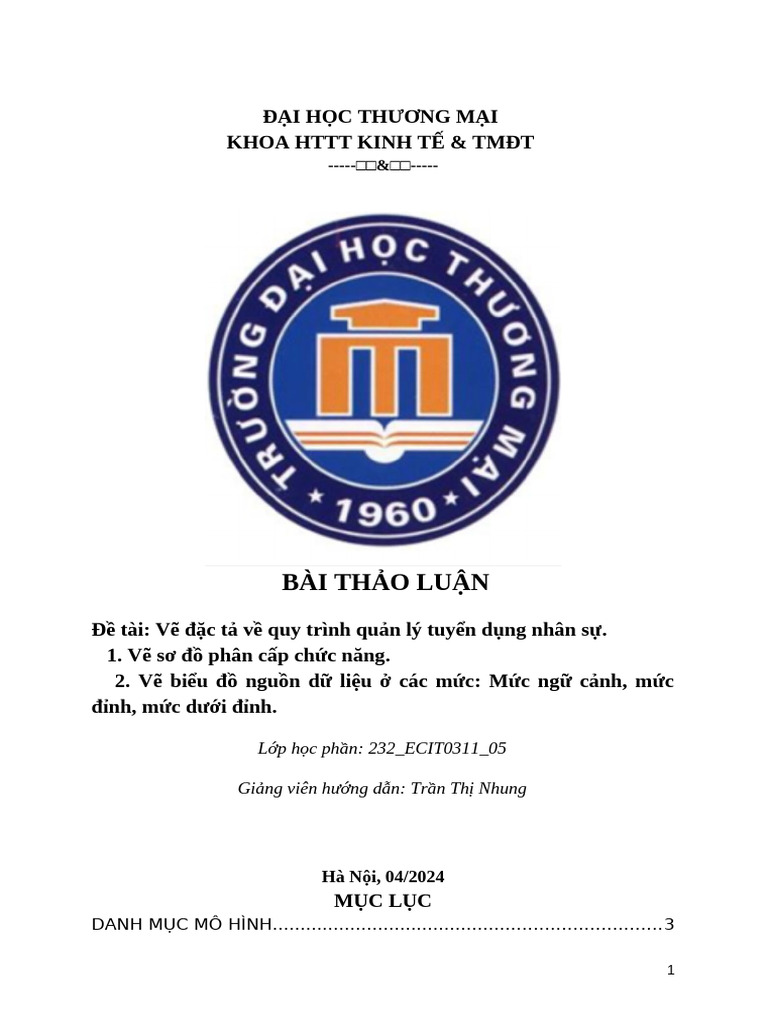 Bài-thảo-luận-HTTTQL-1 | PDF