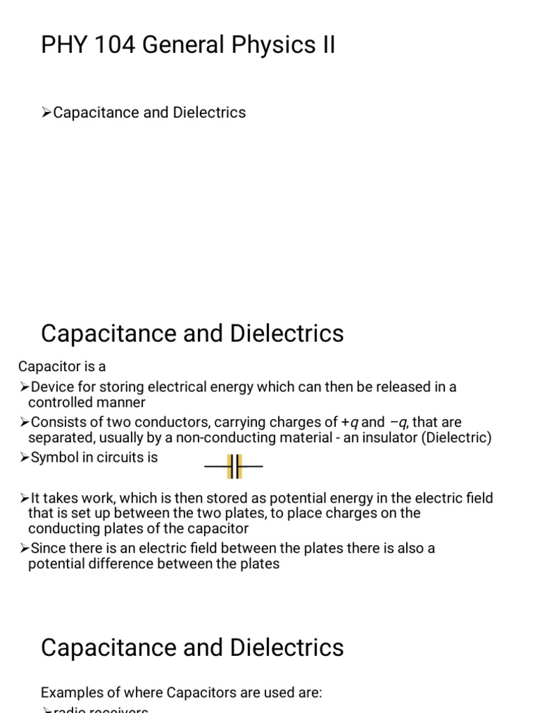 Capacitance and Dielectrics | PDF | Capacitor | Capacitance