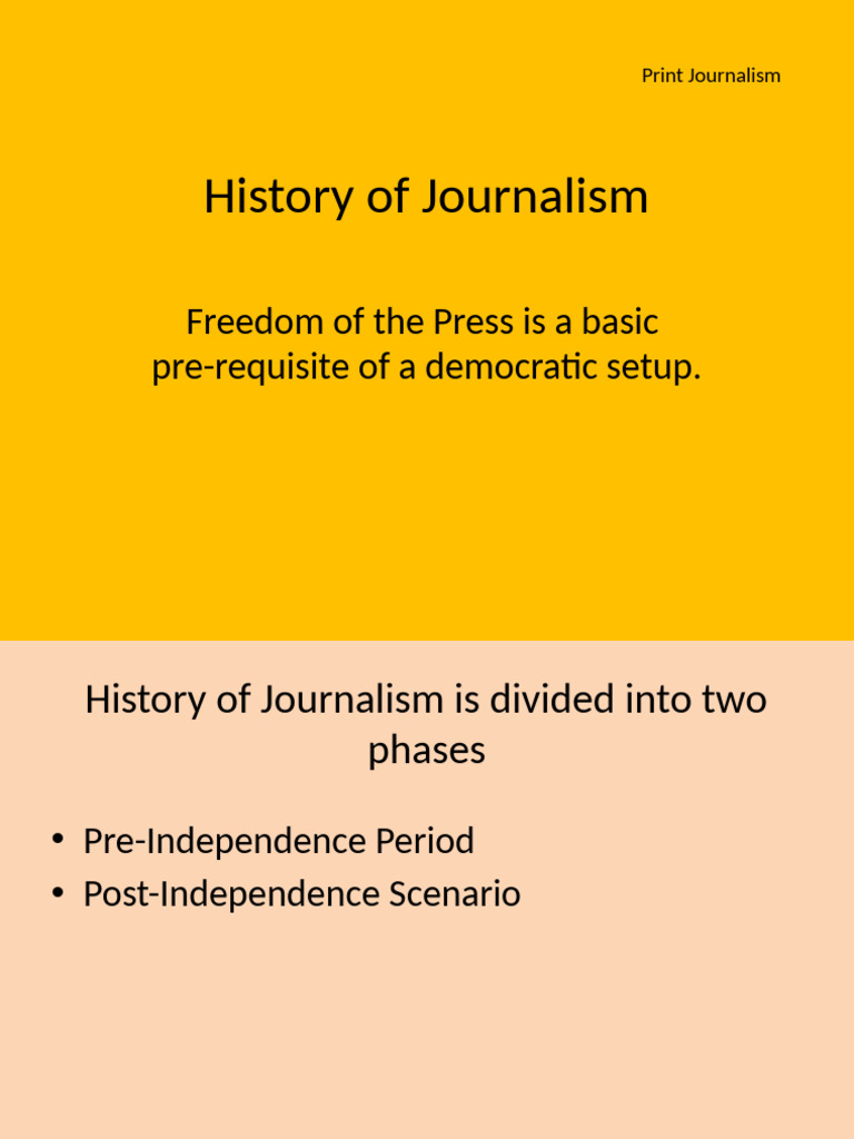 History of Journalism | PDF | Newspapers | Journalism