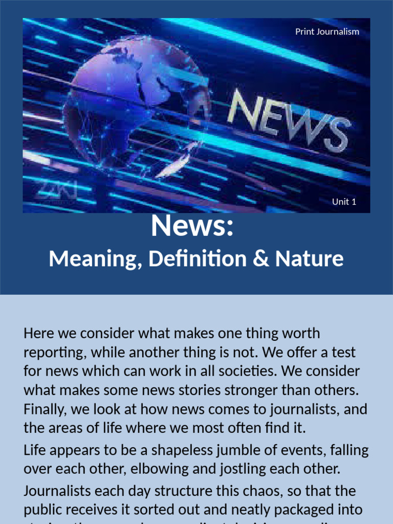 News, Meaning & Definition | PDF | News | Entertainment