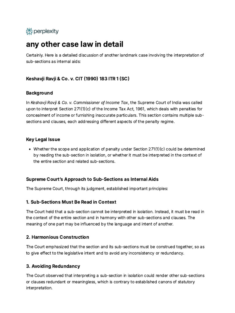 Any Other Case Law in Detail | PDF | Case Law | Supreme Court Of The ...