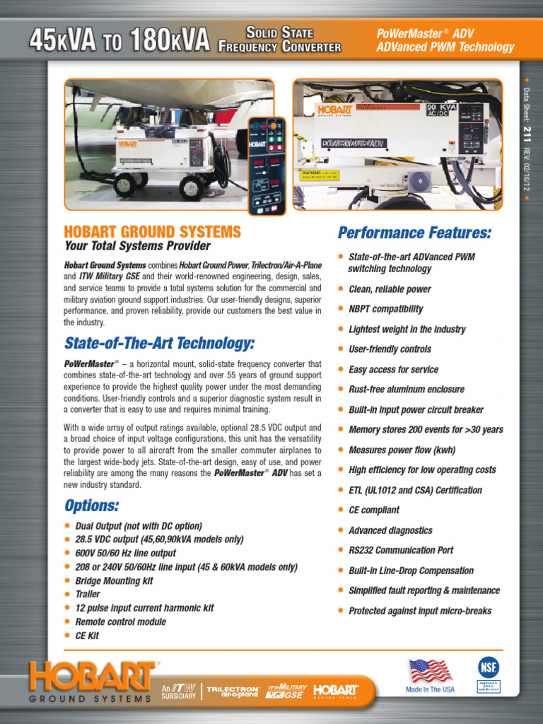 Brochure PowerMaster ADV 45-180kVA Horiz | PDF | Alternating Current ...