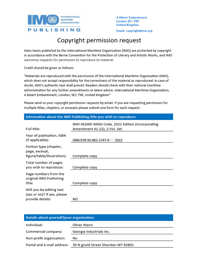 Copyright Request Form | PDF | Copyright
