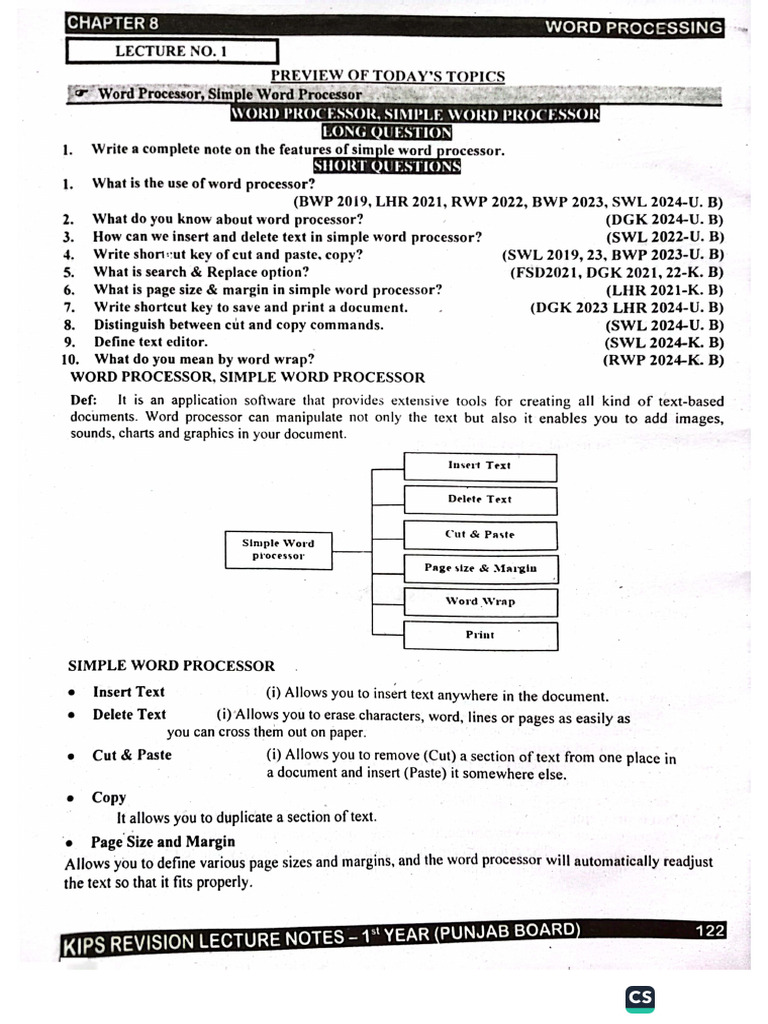 Computer 1st Year Chap # 8 Lecture 1 & 2 | PDF
