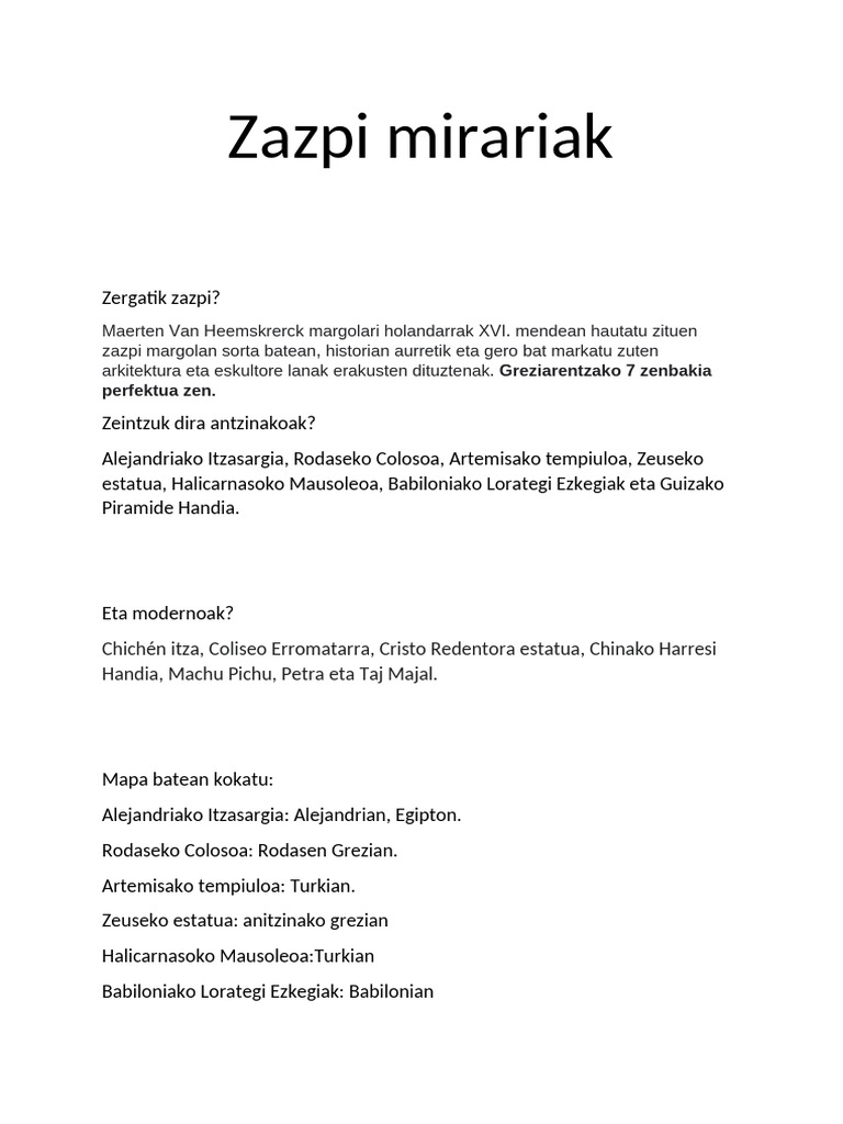 Zapi Mirariak | PDF