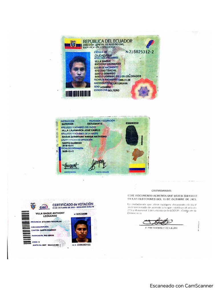 Cedula y Papeleta | PDF