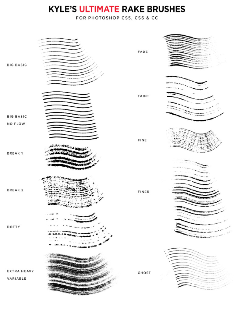 Rake Brush Strokes Cheat Sheet | PDF