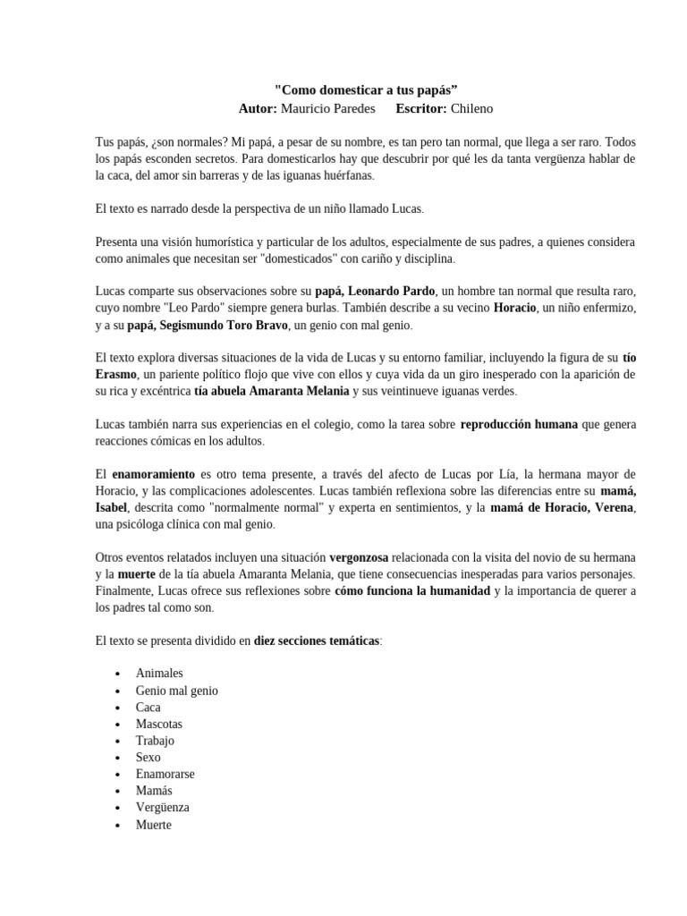 Como Domesticar A Tus Papás | PDF