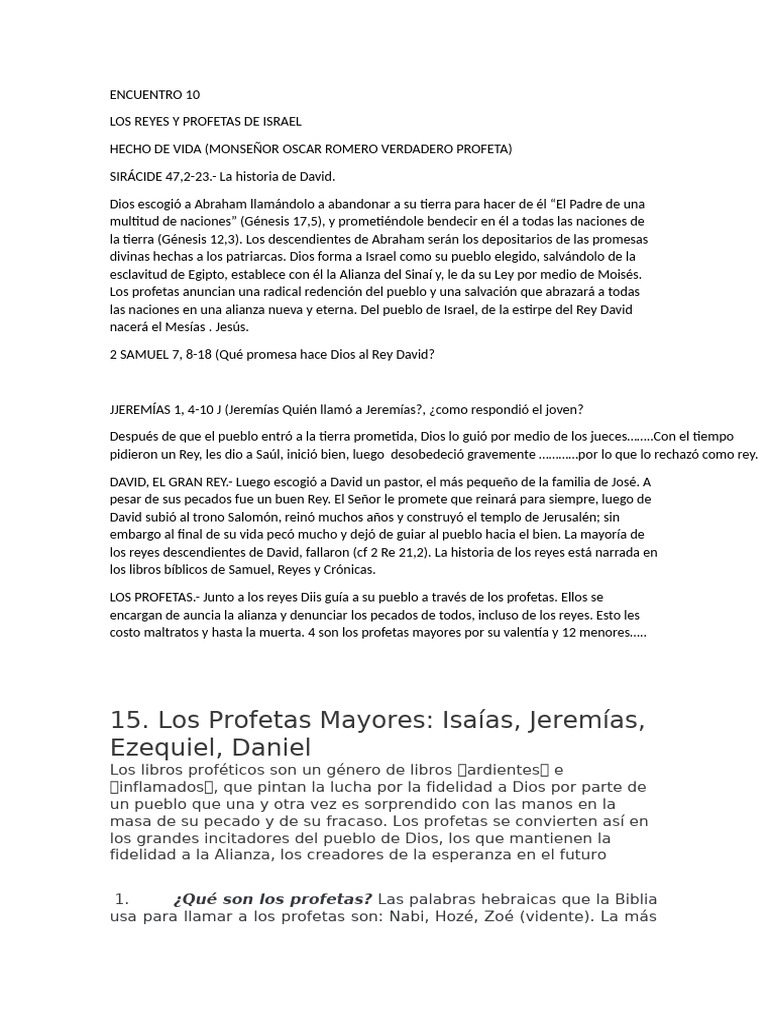 Encuentro 10 Reyes y Profetas - Guia | PDF | Cristo (título) | Sacerdote