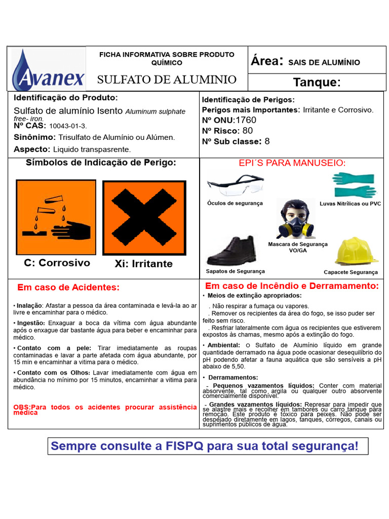 Sulfato de Alumínio Rotulo | PDF