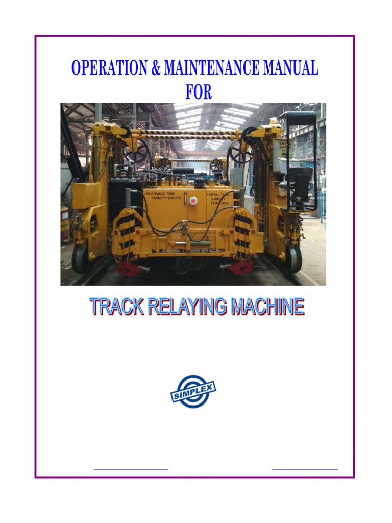 Track Relaying Machine O&M Manual | PDF | Machines | Brake