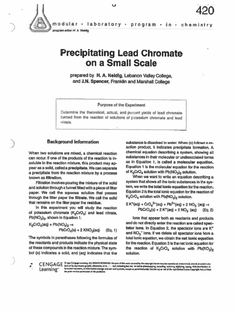 Chem 143 Limiting Reactant Experiment | PDF