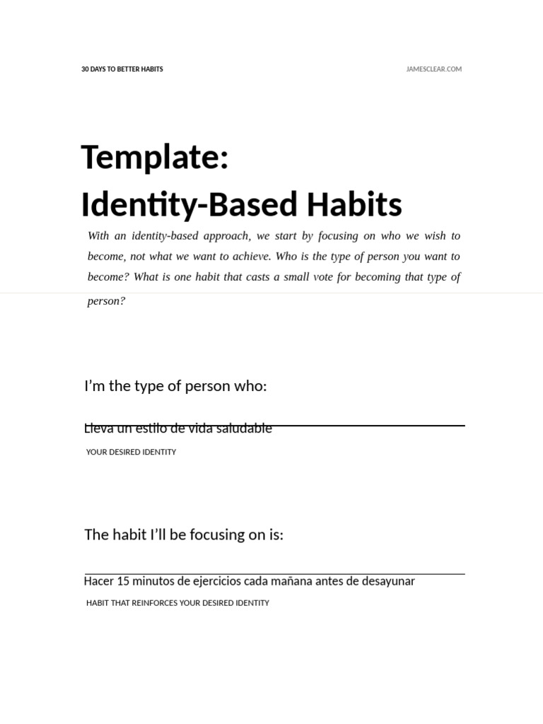 Identity Based+Habits | PDF