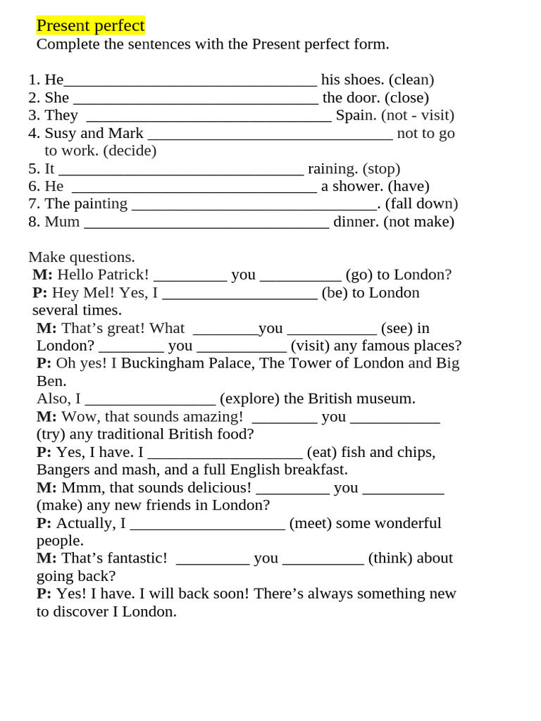Present Perfect Adults 3 | PDF