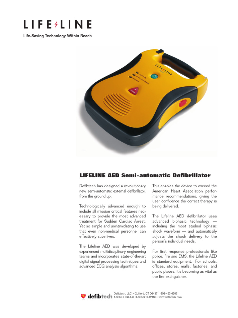DAC 700 AB Rev A LifeLine AED Specification Sheet | PDF | Electrical ...