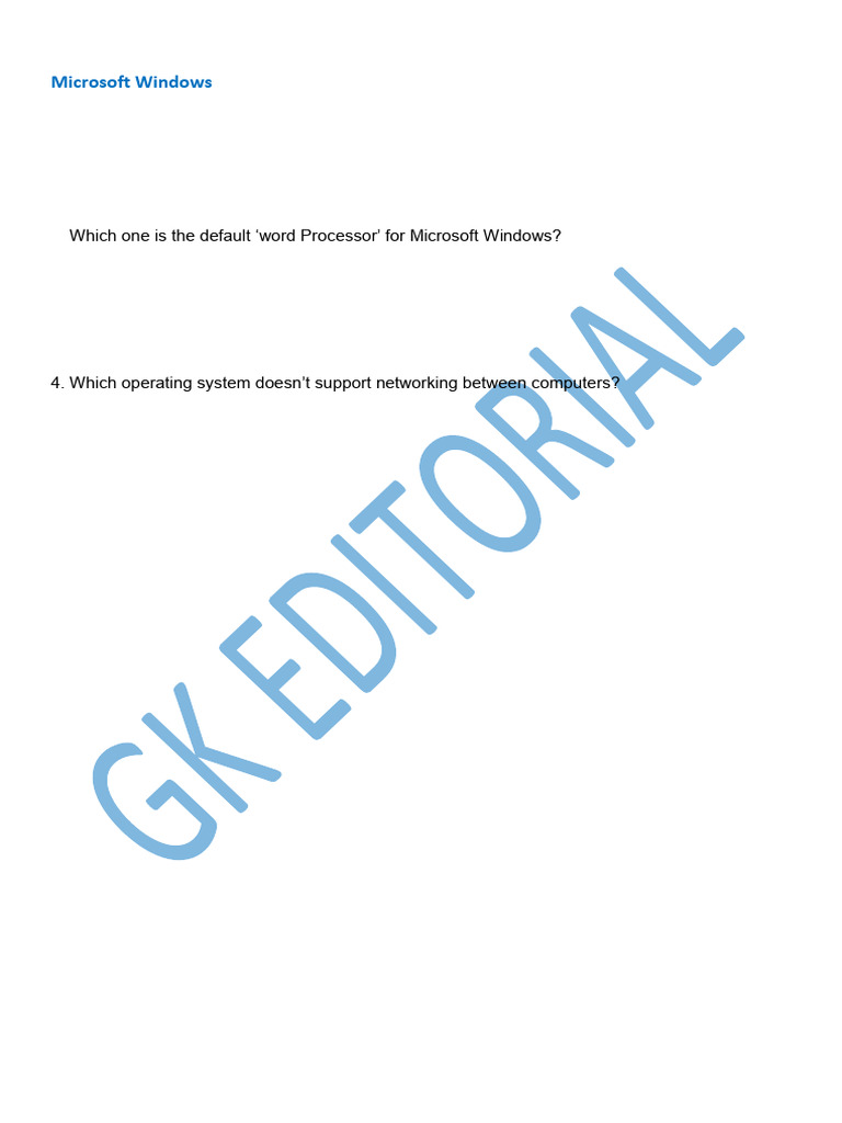 Microsoft Windows Quiz for Competitions | PDF | Microsoft Windows ...