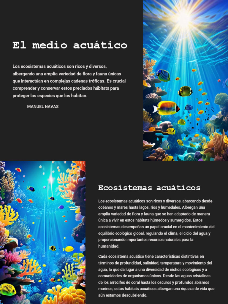 El Medio Acuatico | PDF | Ecosistema | Agua