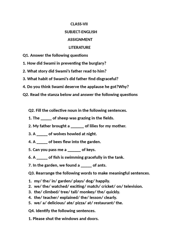 Class Viii Assignment 1 Pdf 1308