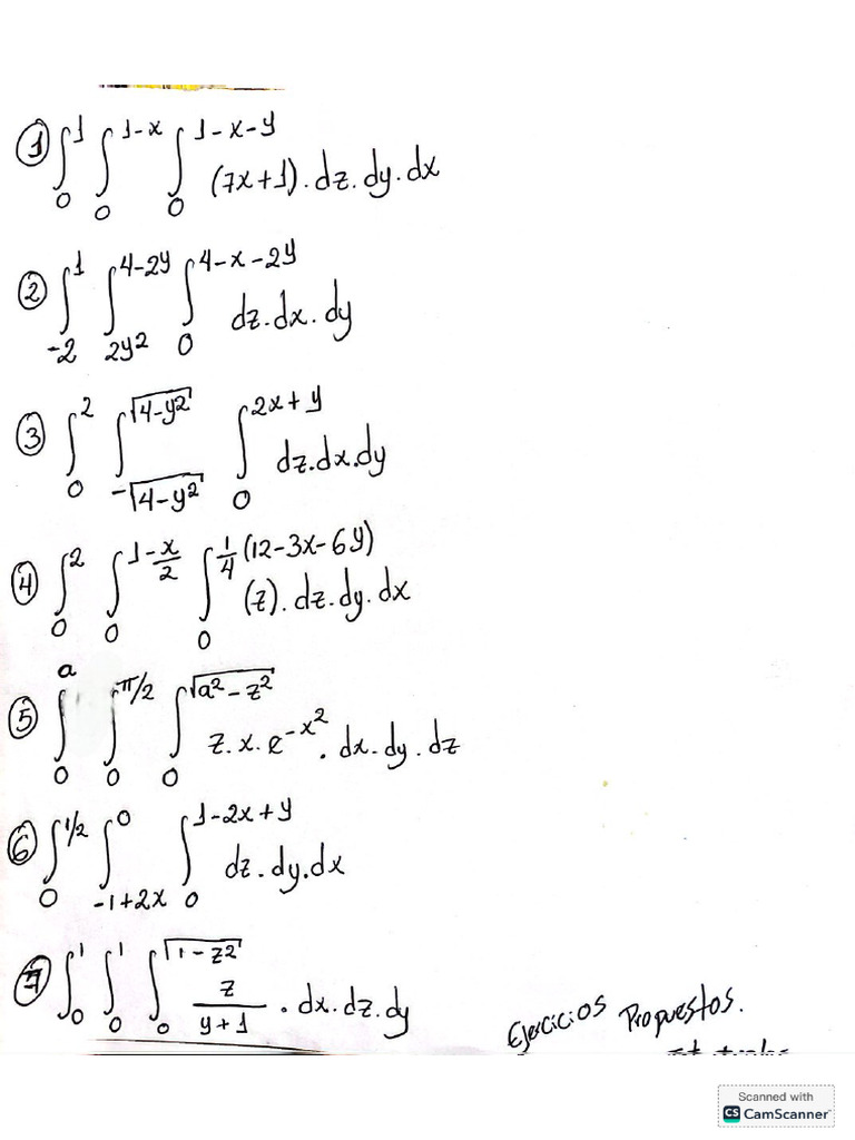 Integrales Triples (Propuestos) - 3 | PDF