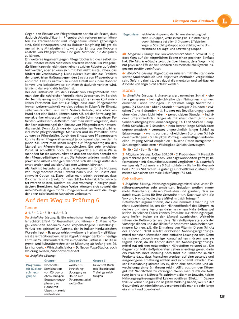 Kompass DaF C1.2 - LÖSUNGEN - Auf Dem Weg Zur Prüfung 6-10 | PDF