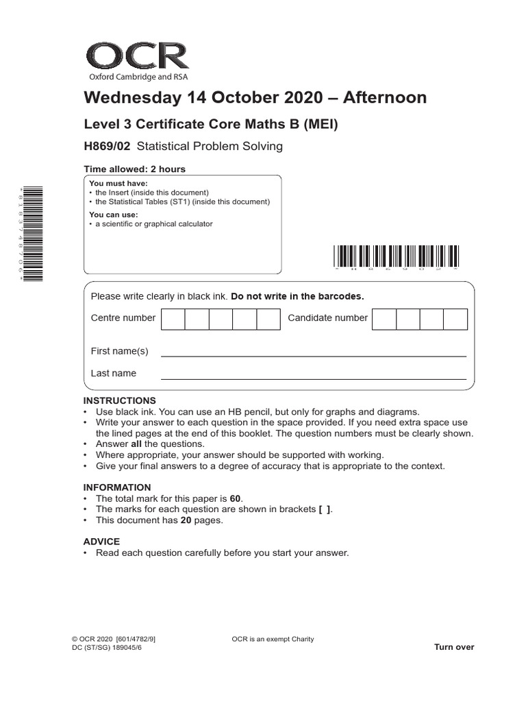 Question Paper Statistical Problem Solving | PDF | Statistical Significance | Statistical Analysis