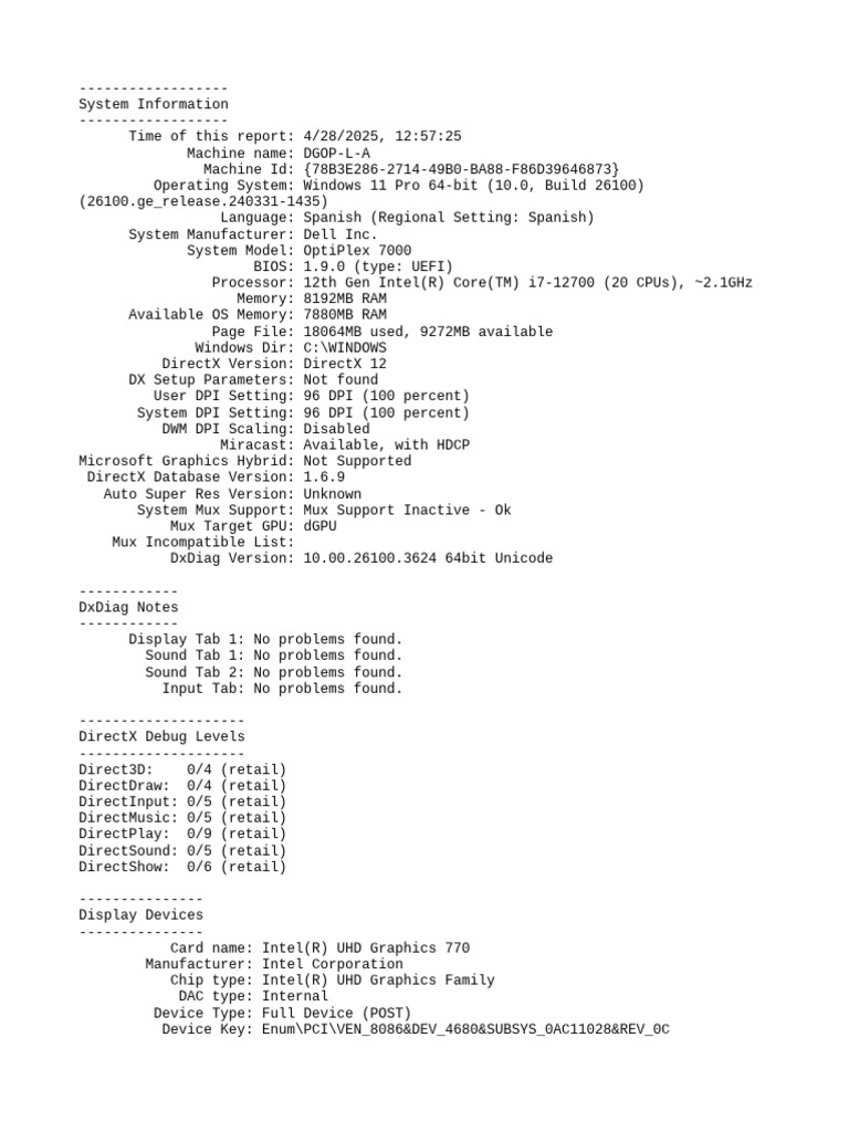 DxDiag 192.168.0.173 eZEQUIEL mOLINA | PDF | Device Driver | Computer Monitor