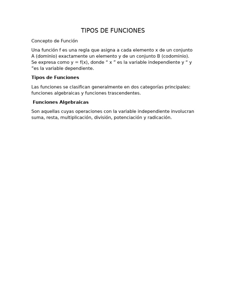Tipos de Funciones | PDF