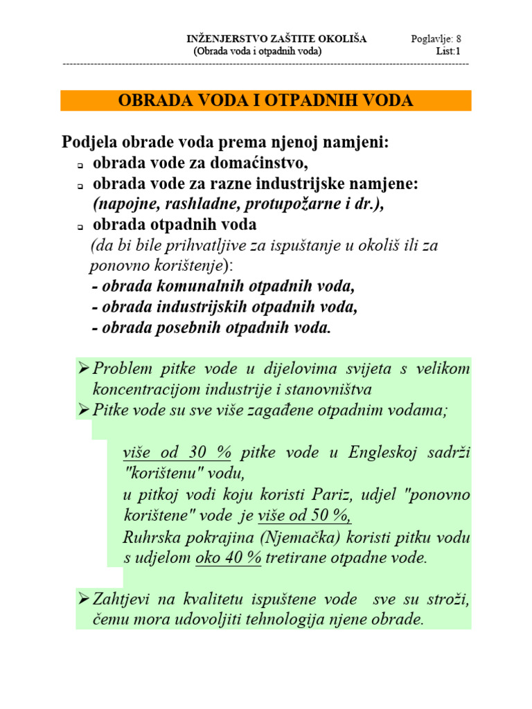 Poglavlje-Obrada Otpadnih Voda | PDF
