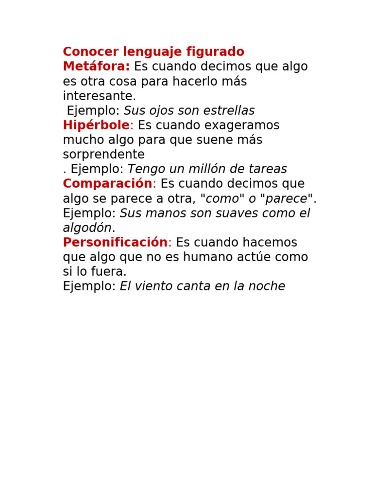 Conocer Lenguaje Figurado | PDF