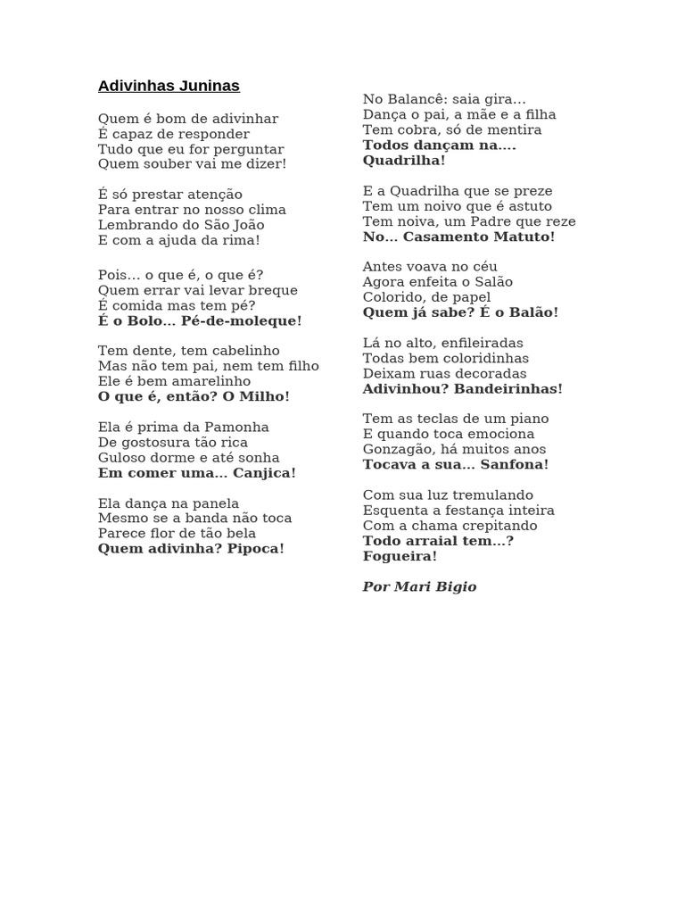 Adivinhas Juninas | PDF