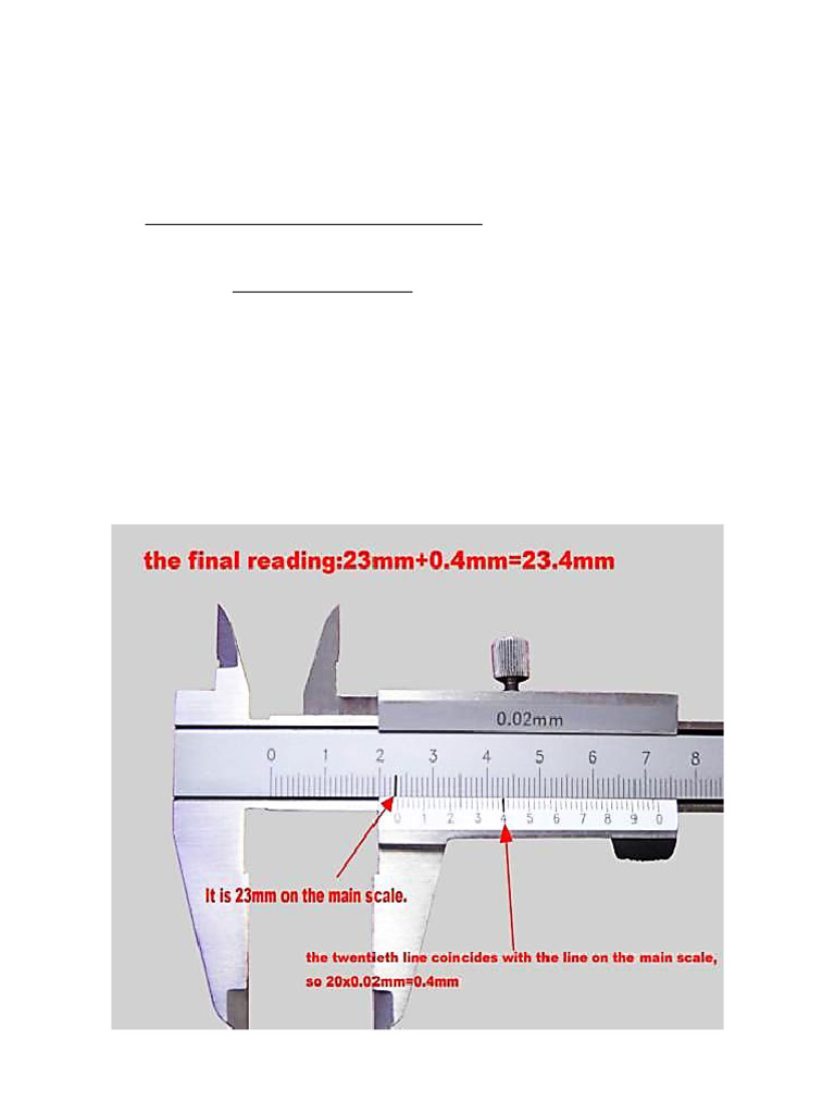 How To Read The Metric Version of Vernier Calipers | PDF